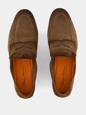 Santoni Light Suede Carlo Loafers