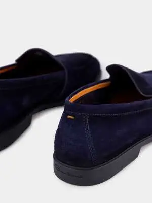 Santoni Suede Calf Leather Loafers