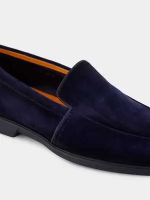 Santoni Suede Calf Leather Loafers