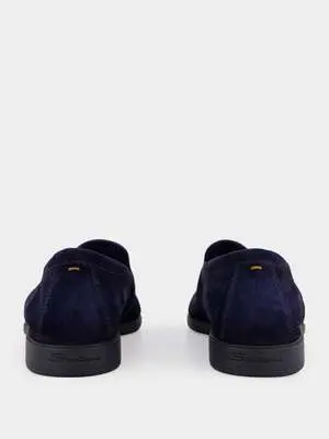 Santoni Suede Calf Leather Loafers