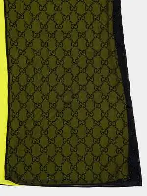Gucci Embroidered Silk Georgette Dress - Green