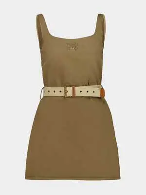Miu Miu Belted Cotton Mini Dress
