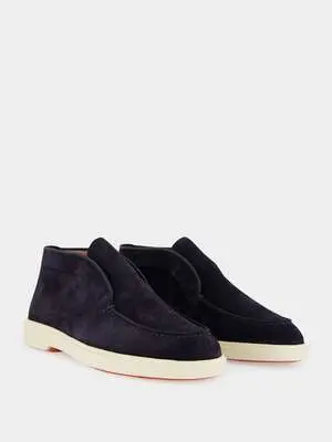 Santoni Desert Boots In Suede Calf Leather