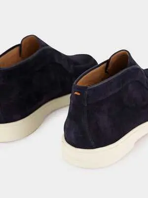 Santoni Desert Boots In Suede Calf Leather