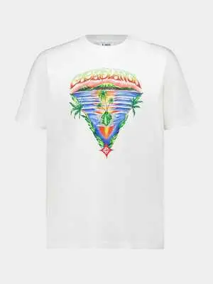 Casablanca White Innocence Triangle Classic T-Shirt Multicolour