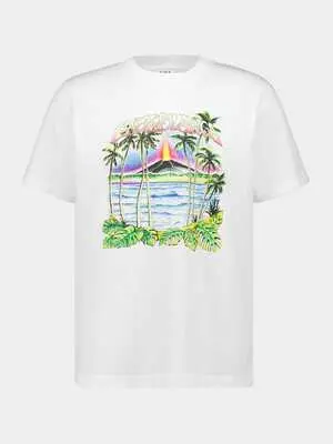 Casablanca White Volcano Classic T-Shirt Multicolour