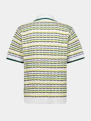 Casablanca Yellow And Green Tuck Stitch Cotton Button-up Shirt - Multicolour