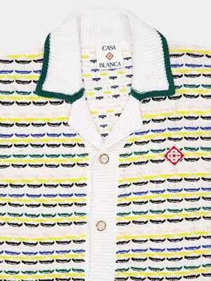 Casablanca Yellow And Green Tuck Stitch Cotton Button-up Shirt - Multicolour