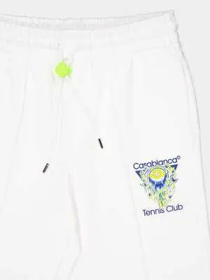 Casablanca Tennis Club Icon Pintuck Joggers - White