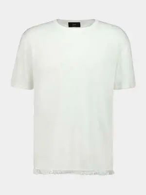 Alanui Linen Casual Fit Short-sleeve T-shirt - White