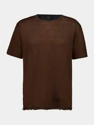 Alanui Linen Casual Fit Short-sleeve T-shirt - Brown