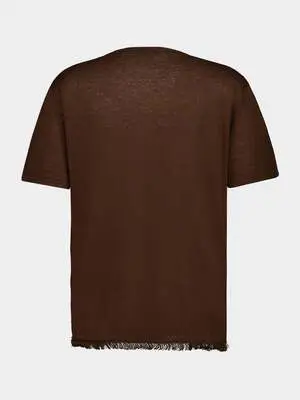 Alanui Linen Casual Fit Short-sleeve T-shirt - Brown