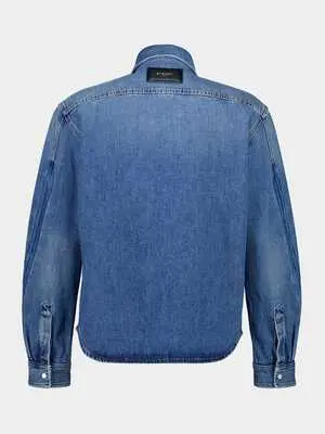 Givenchy Medium Shadow Denim Couture Seam Shirt - Blue
