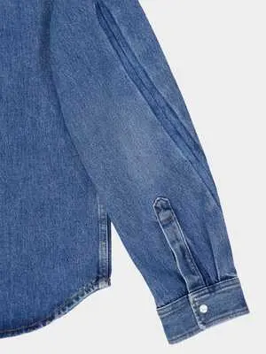 Givenchy Medium Shadow Denim Couture Seam Shirt - Blue