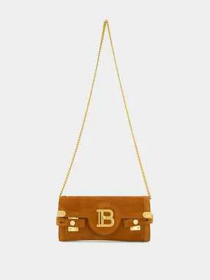 Balmain B-buzz 23 Suede Pouch - Brown