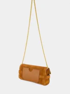 Balmain B-buzz 23 Suede Pouch - Brown