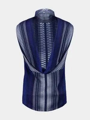 Zeus+dione Kymo Backless Jacquard Silk Top - Blue