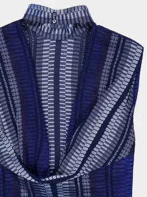 Zeus+dione Kymo Backless Jacquard Silk Top - Blue