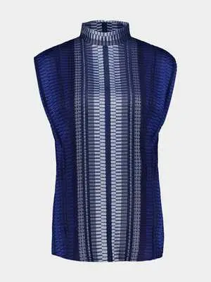 Zeus+dione Kymo Backless Jacquard Silk Top - Blue