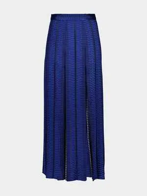 Zeus+dione Solar Jacquard Silk Midi Skirt - Blue