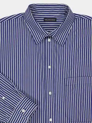 Balenciaga Striped Oversized Cotton Shirt