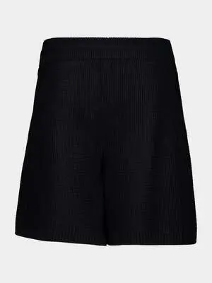 Amiri Crochet Mesh Knit Shorts - Black
