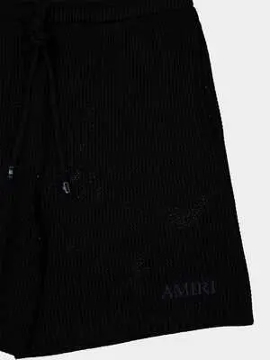 Amiri Crochet Mesh Knit Shorts - Black
