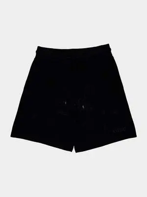 Amiri Crochet Mesh Knit Shorts - Black