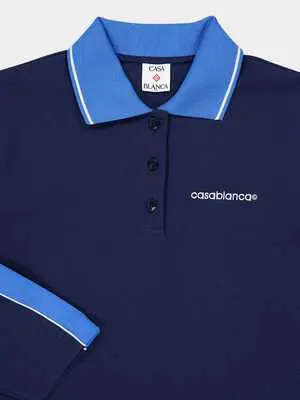 Casablanca Punto Polo Collared Sweatshirt - Blue