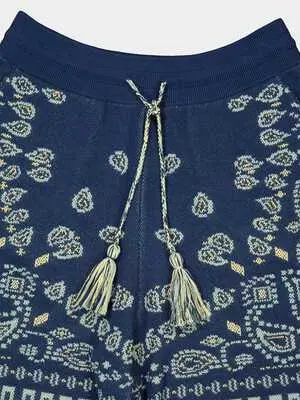 Alanui Cotton Piquet Bandana Bermuda Shorts - Blue