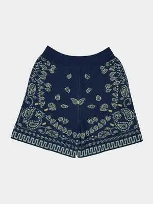 Alanui Cotton Piquet Bandana Bermuda Shorts - Blue