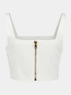 Balmain Strappy Bralette Top With Gold Buttons