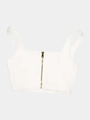 Balmain Strappy Bralette Top With Gold Buttons