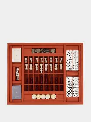 HECTOR SAXE PARIS Brick Leather Multi-game Box