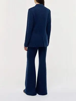 Gabriela Hearst Speckled Cashmere Flare Pants - Blue