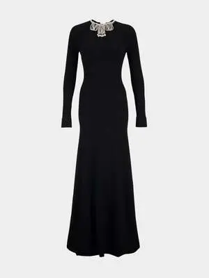 Rabanne Jeweled Backless Knit Gown