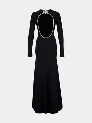 Rabanne Jeweled Backless Knit Gown