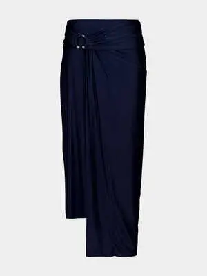 Rabanne Piercing Detail Midi Skirt - Blue