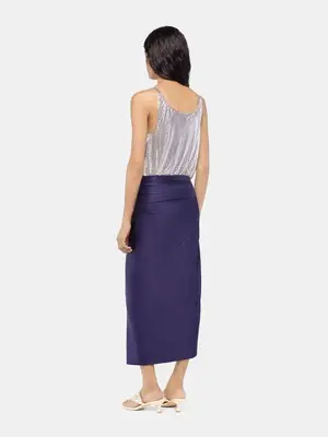 Rabanne Piercing Detail Midi Skirt - Blue