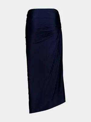 Rabanne Piercing Detail Midi Skirt - Blue