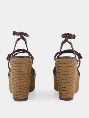 JIMMY CHOO Nyra 100 Wedge Sandals - Brown
