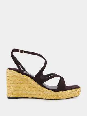 JIMMY CHOO Ayla 85 Suede Wedge Sandals