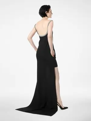TOM FORD Crystal Embroidered Asymmetric Cocktail Dress