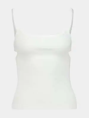 COURREGES Heritage 90s Rib Cotton Tank Top - White