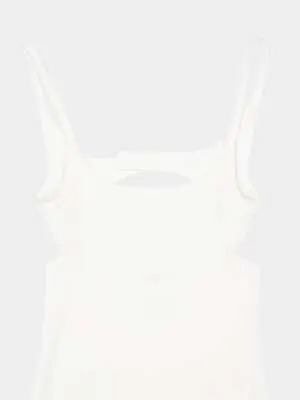 COURREGES Heritage 90s Rib Cotton Tank Top - White