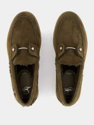 CHRISTIAN LOUBOUTIN Bronzo Chambeliboat Shearling Boat Shoes