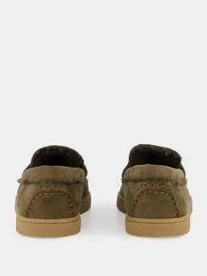 CHRISTIAN LOUBOUTIN Bronzo Chambeliboat Shearling Boat Shoes