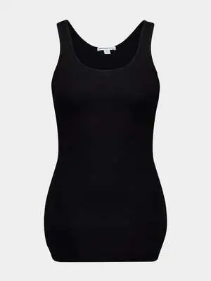 JAMES PERSE Long Cotton Tank Top - Black