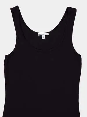 JAMES PERSE Long Cotton Tank Top - Black