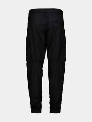 Stone Island Stretch Cotton Cargo Trousers - Black